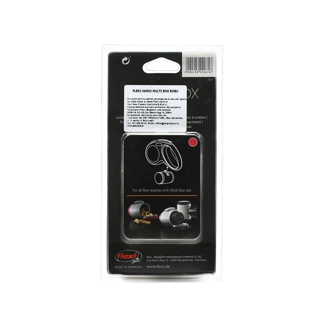 Recipient pentru recompense si saculeti igienici Flexi Vario Multi Box Rosu | Animax.ro