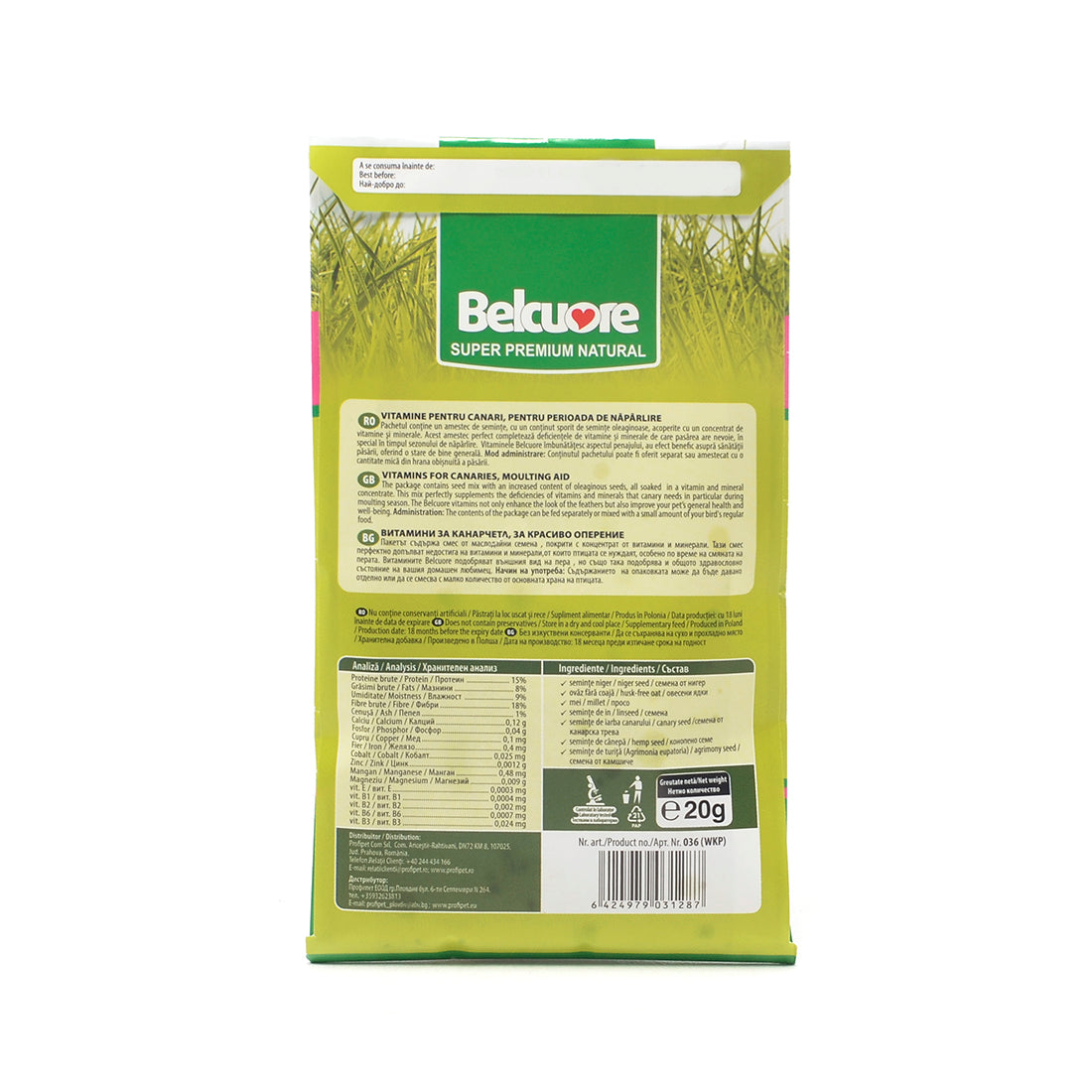 Vitamine pentru Canari Belcuore pentru Naparlire 20g | Animax.ro Vitamine pentru Canari Belcuore pentru Naparlire 20g | Animax.ro