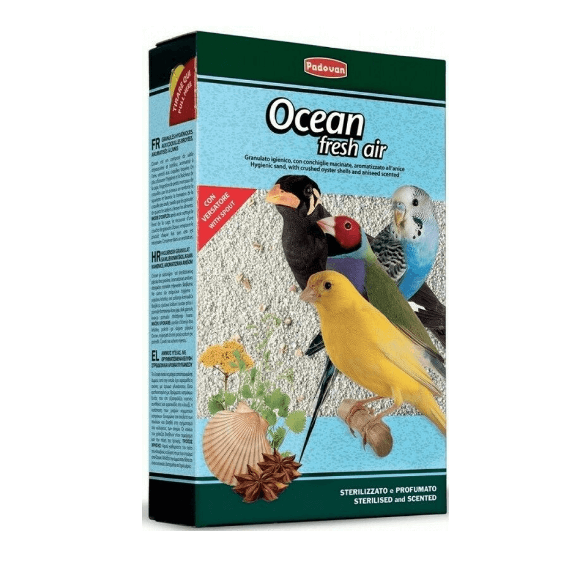 Nisip pentru pasari Padovan Ocean Fresh Air 1 kg | Animax.ro