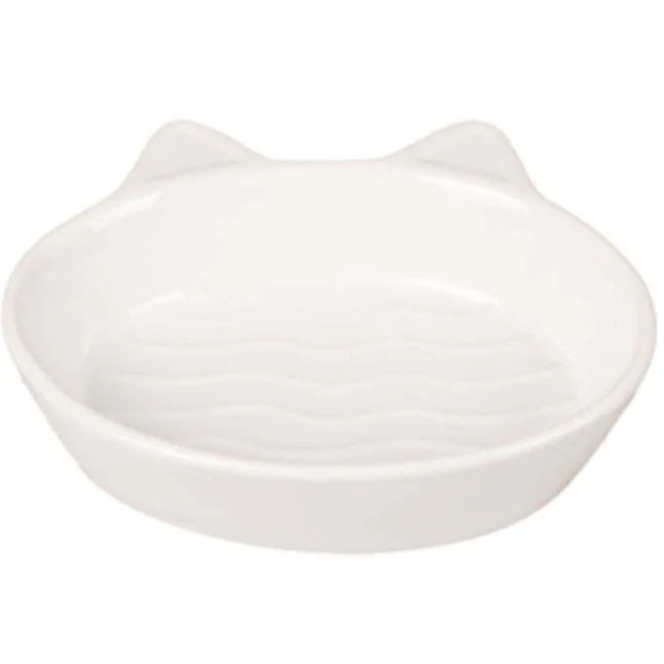 Bol pentru pisici Flamingo Gizmo Alb 13cm 170ml | Animax.ro