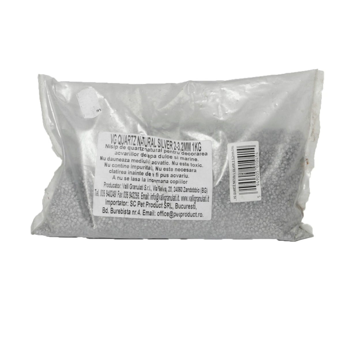 Nisip pentru Acvariu Quartz Natural Silver 2-3.2 mm 1 Kg – Animax