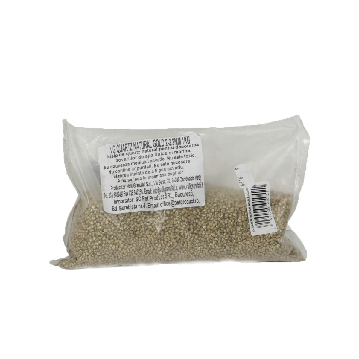 Nisip pentru Acvariu Quartz Natural Gold 2-3.2 mm 1 Kg – Animax