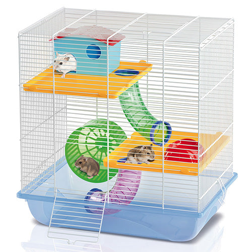 Cusca pentru hamsteri Criceti 7 Alb/Azzurro 44x26x53.5 cm | Animax.ro